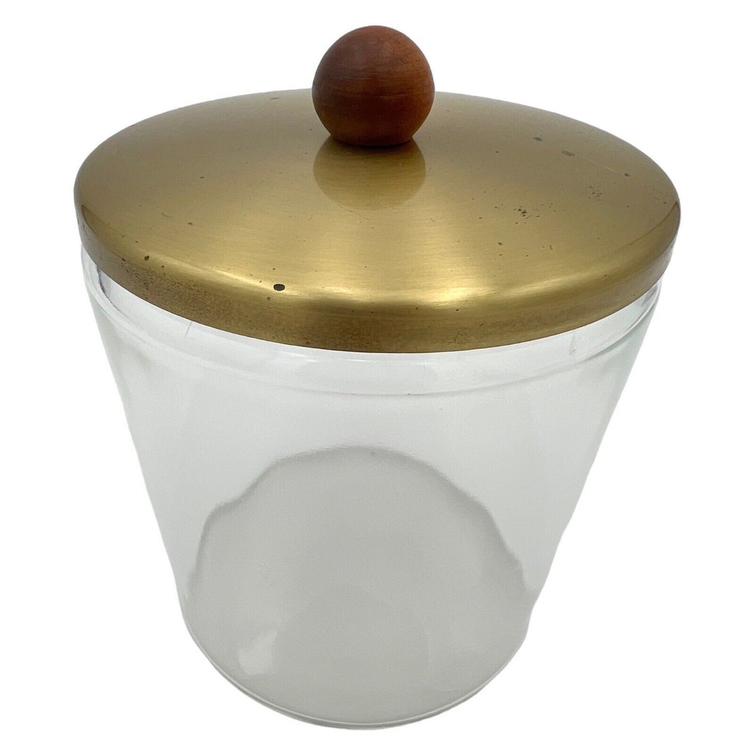 Vintage 1940s Aztec Tobacco Humidor Glass Jar Goldtone Lid - Etsy