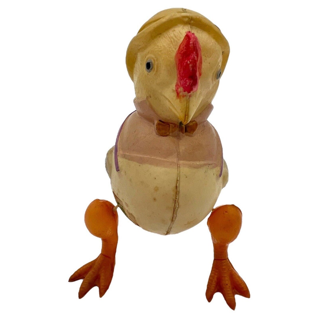 Rare VTG 1920s Made in Japan Celluloid Nursery Toy Chicken Springy Legs ...