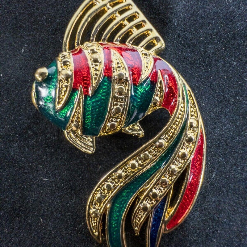 Vintage Fish Brooch - Etsy