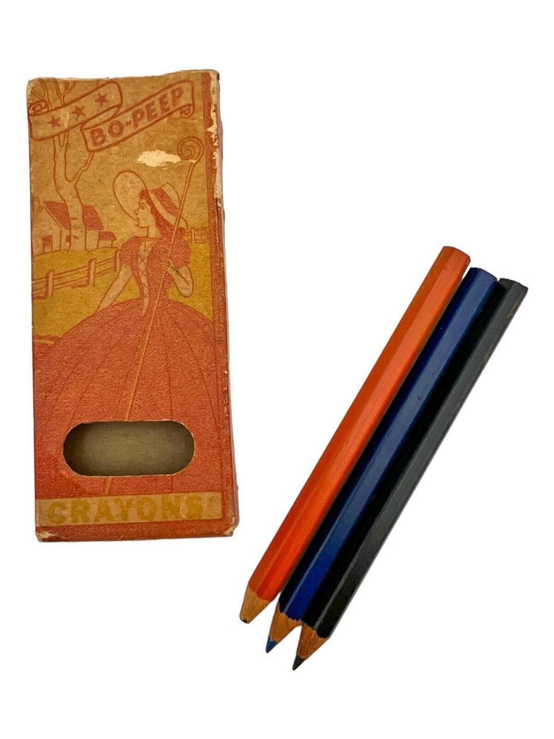 Vintage 1940s Bo-peep Crayon Box Colored Pencil Set Ephemera ...