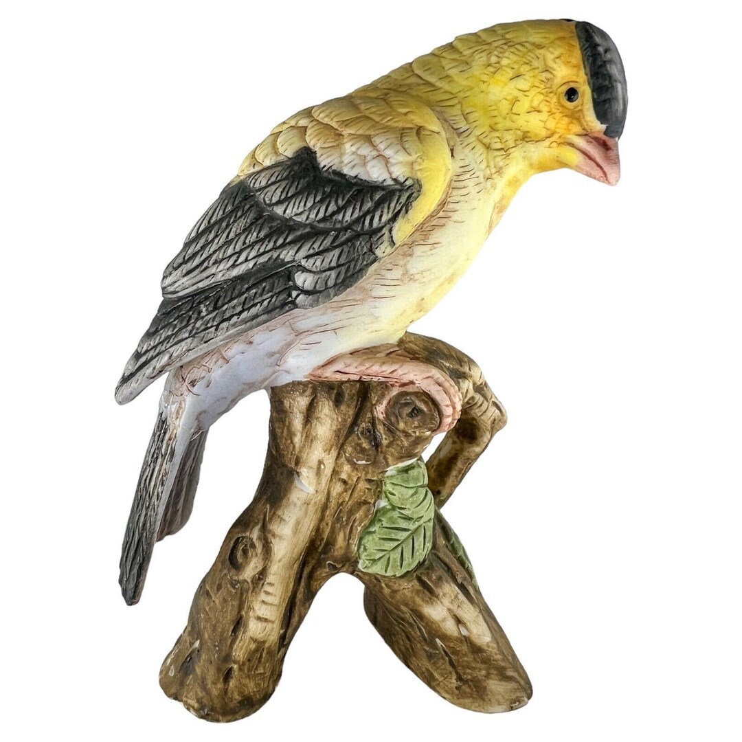 Vtg 1970S Lefton Japan Bisque Yellow Gold Finch Song Bird - Etsy