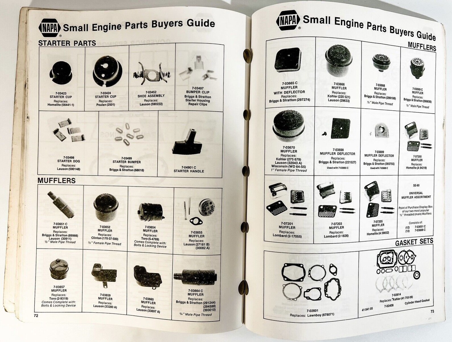 Vintage 1982 NAPA Small Engine Parts Master Catalog 4006 - Etsy