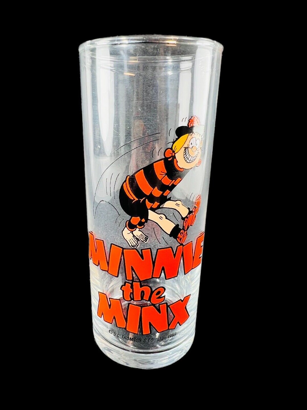 Vintage 1989 Beano Classics Minnie the Minx Glass Tumbler Highball ...