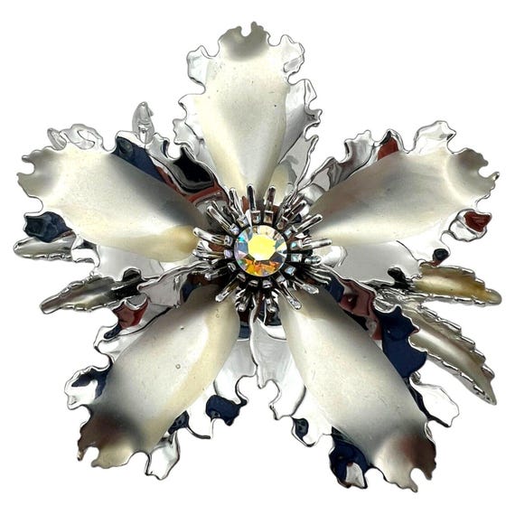 Vtg 1960S Pakula Jewelry Co Hibiscus Flower Silver Br… - Gem