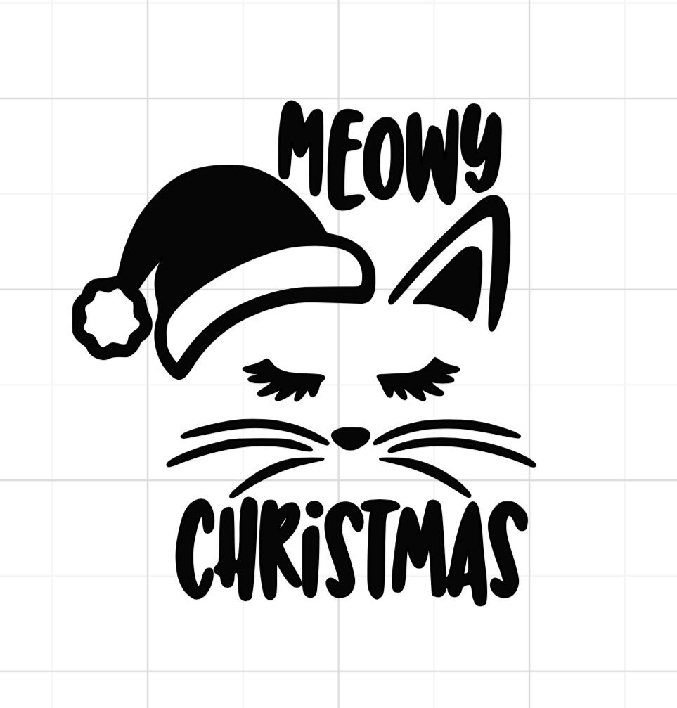 Meowy Christmas SVG - Meowy Christmas Cat SVG - Christmas Cat SVG ...