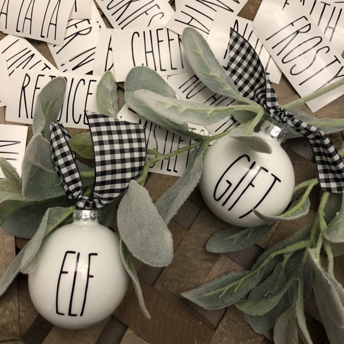 Rae Dunn Inspired Farmhouse Ornaments Farmhouse Ornament - Etsy