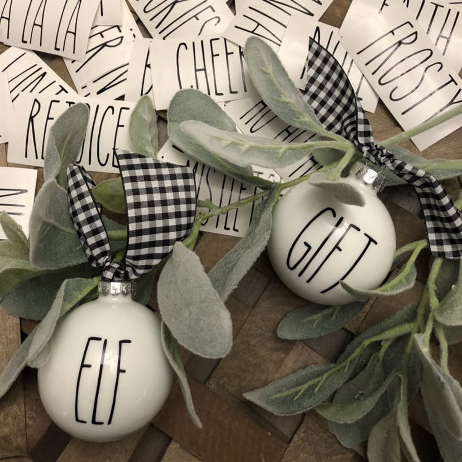 Rae Dunn Inspired Farmhouse Ornaments Farmhouse Ornament - Etsy