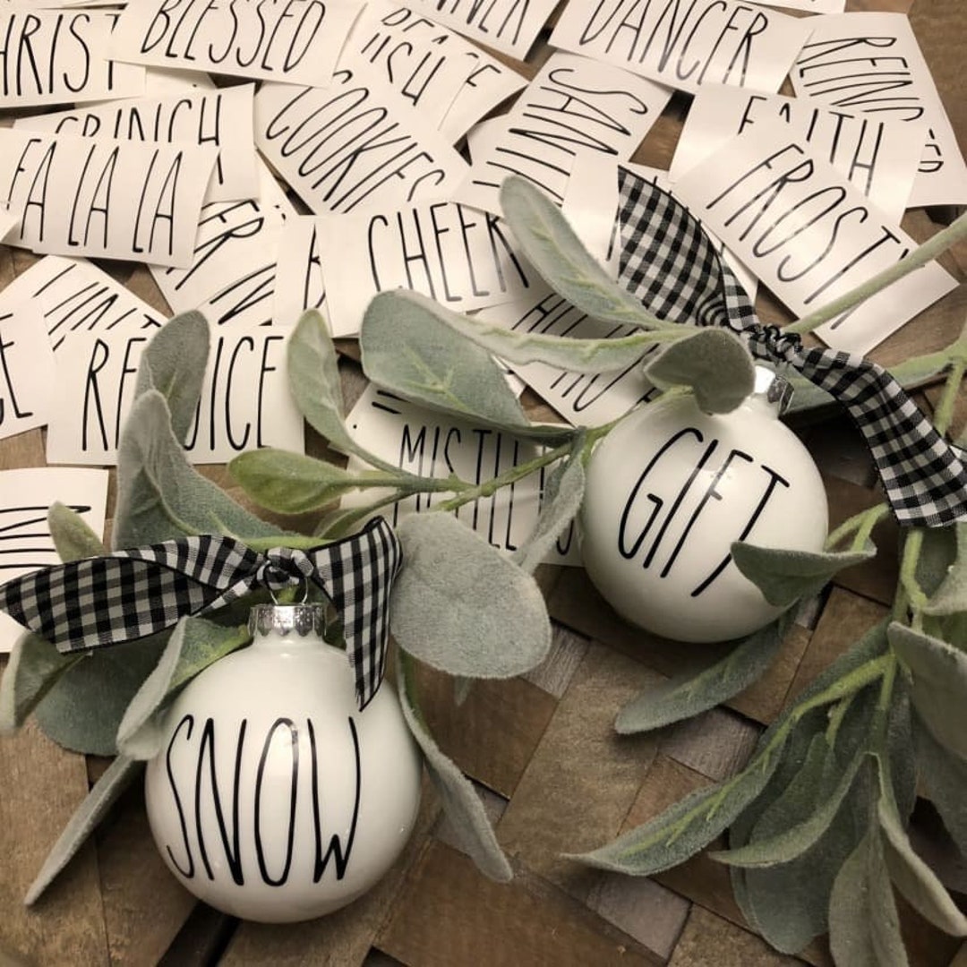 Rae Dunn Inspired Farmhouse Ornaments - Farmhouse Ornament Decals - Etsy
