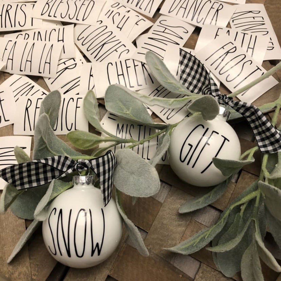 Rae Dunn Inspired Farmhouse Ornaments Farmhouse Ornament | Etsy