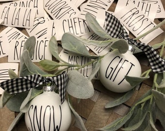 Rae Dunn Inspired Farmhouse Ornaments Farmhouse Ornament | Etsy