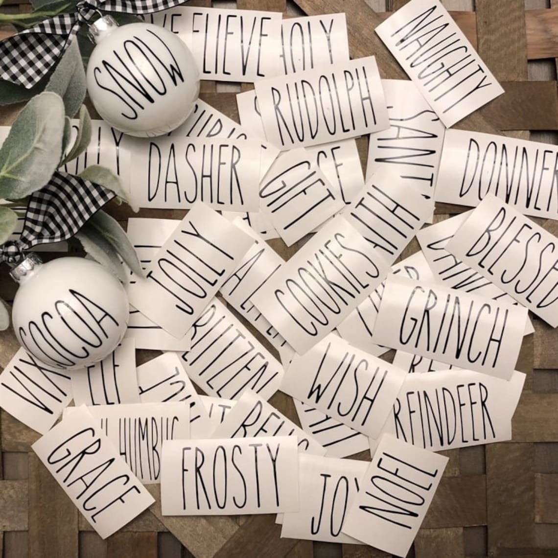 Rae Dunn Inspired Farmhouse Ornaments Farmhouse Ornament - Etsy