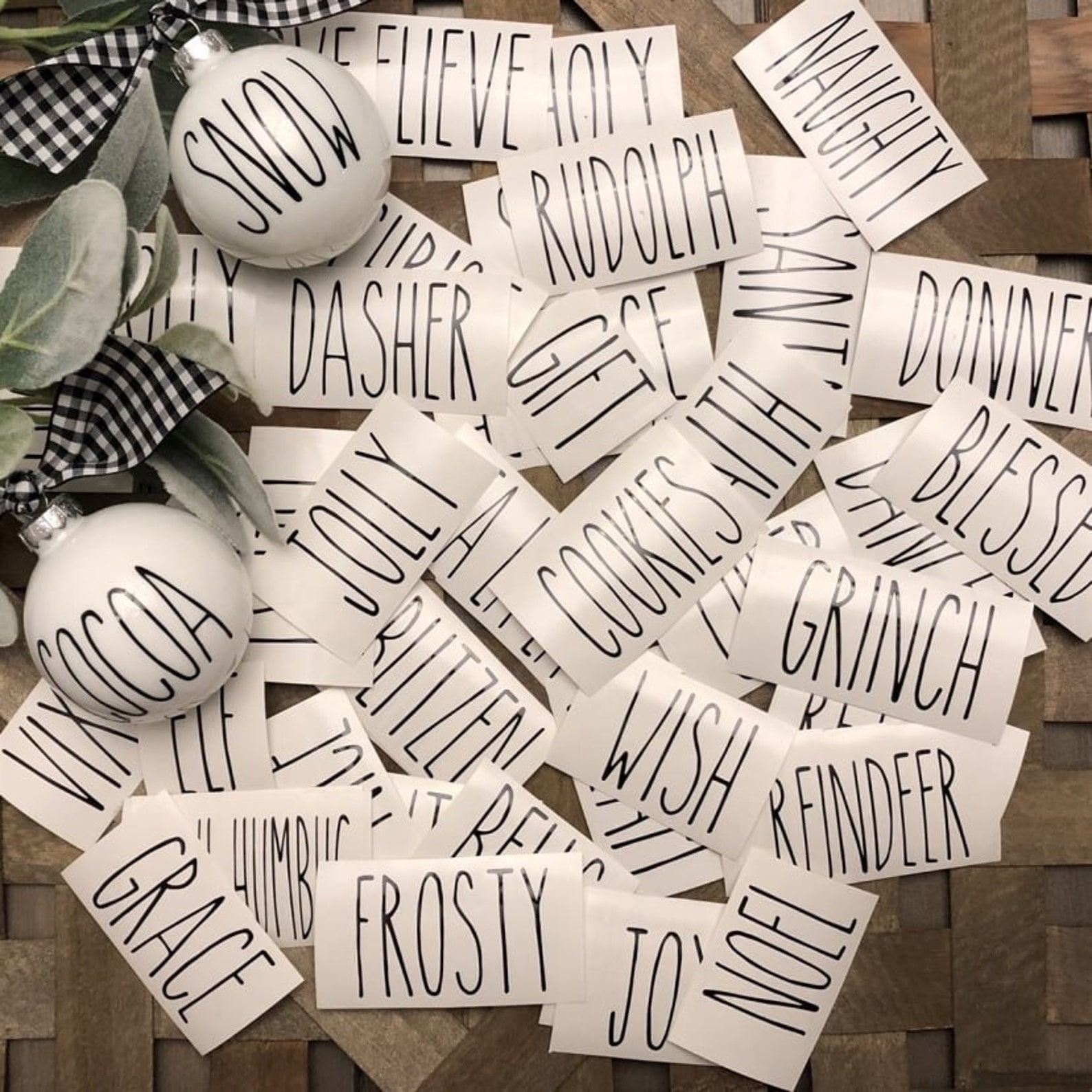 Rae Dunn Inspired Farmhouse Ornaments Farmhouse Ornament - Etsy