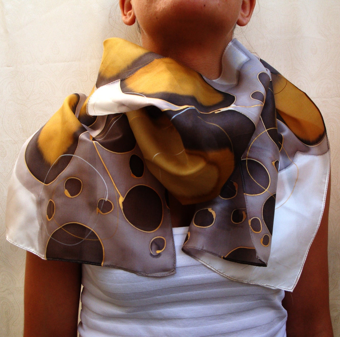 Silk Scarf, Handmade, Unique, Silk Accessories, Gift Idea, Beautiful ...