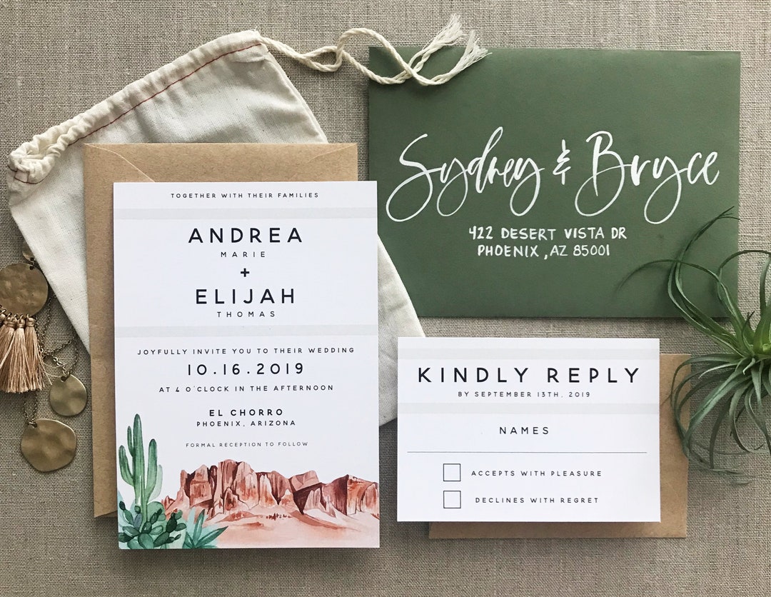 The Modern Desert Invitation Suite Desert Wedding Invitation - Etsy Canada