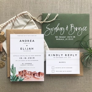 The Modern Desert Invitation Suite Desert Wedding Invitation - Etsy Canada