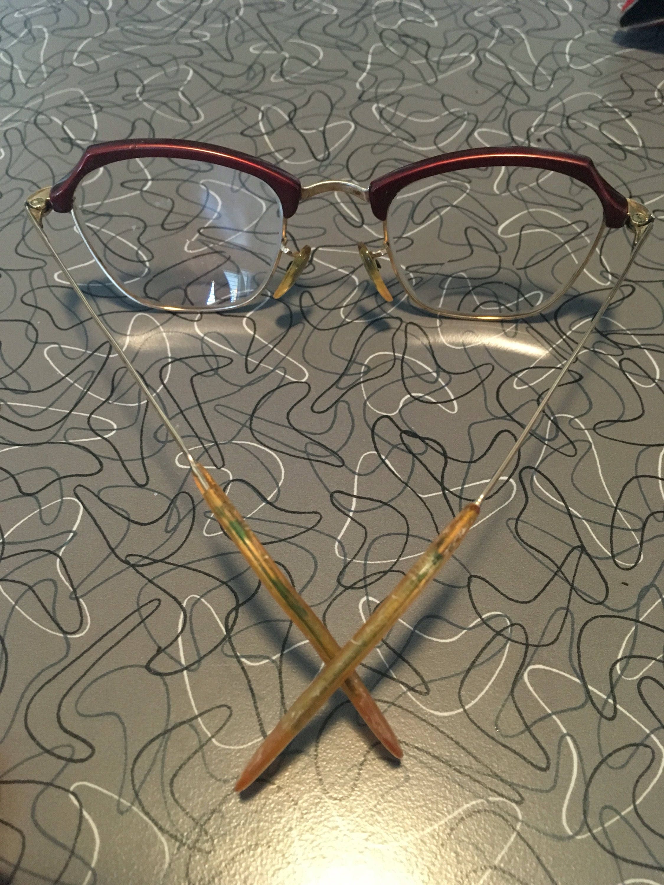 Vintage Spectacles Art Deco Details Red & Gold - Etsy