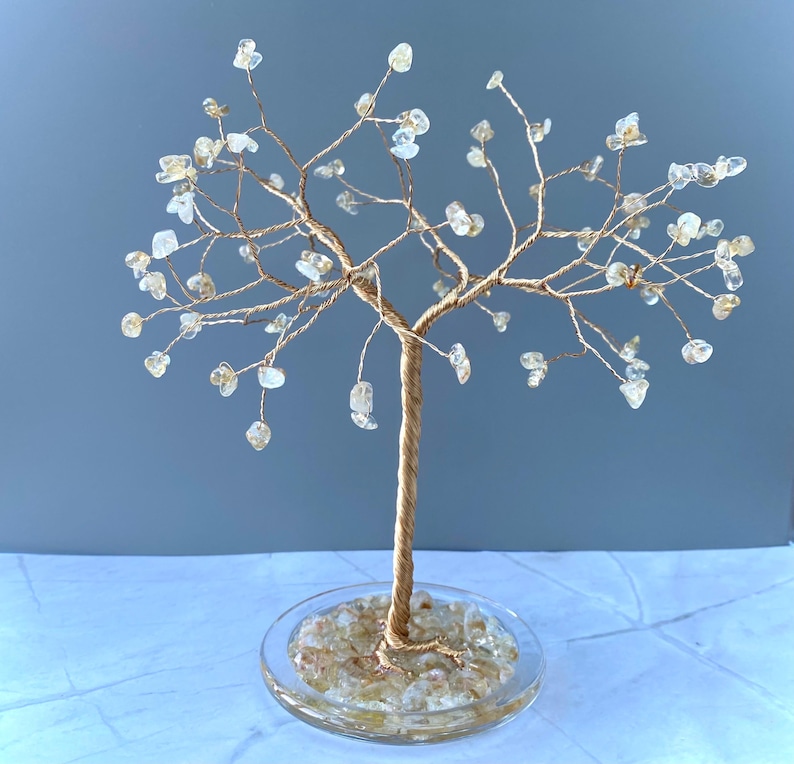 Gold Wedding Anniversary Gift. Gold Gemstone Tree Sculpture. 50th ...