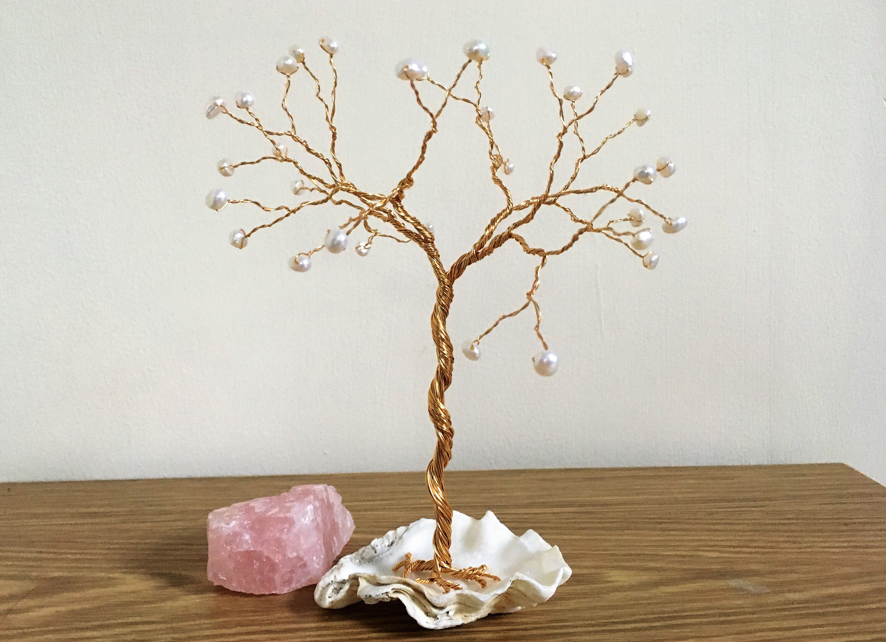 Small Gold Pearl Tree Sculpture. Pearl Wedding Anniversary - Etsy UK