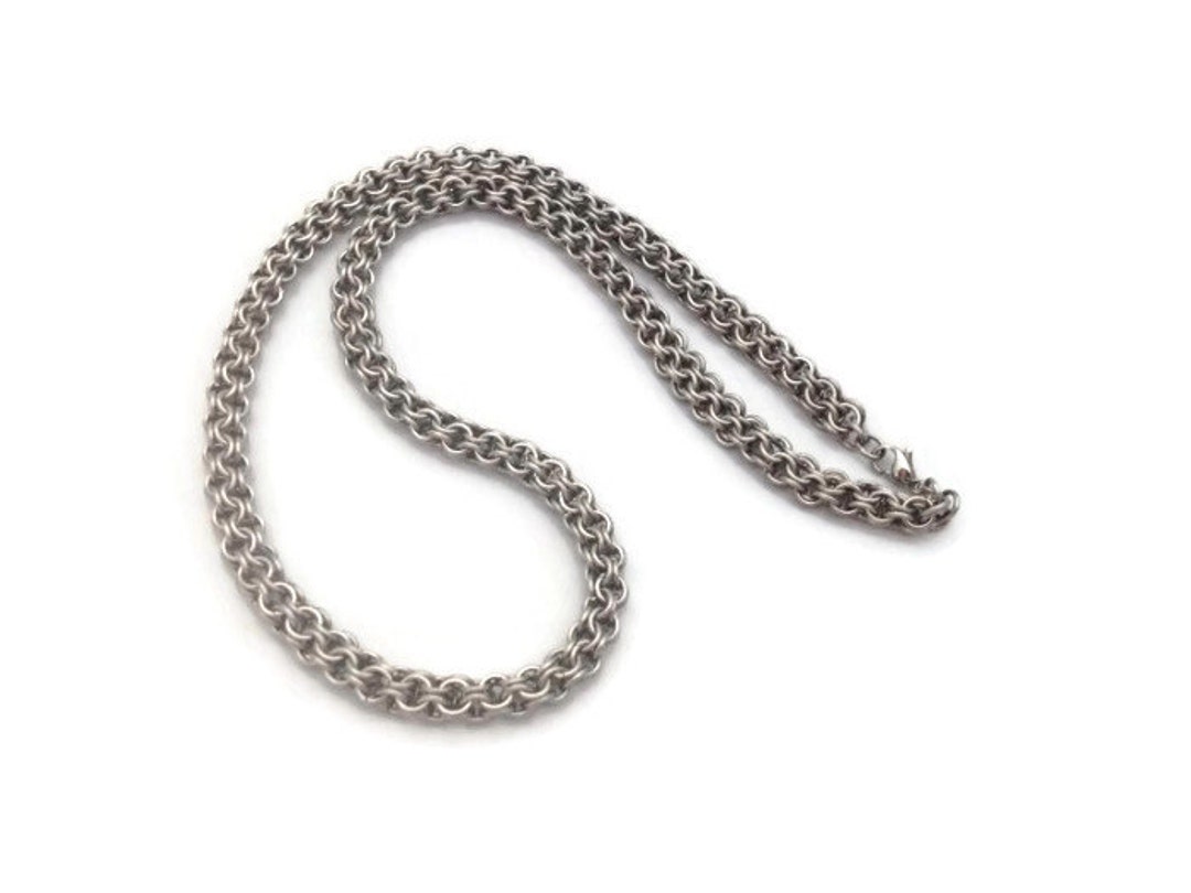 Men's Stainless Steel Neck Chain Masculine Chainmaille Necklace - Etsy