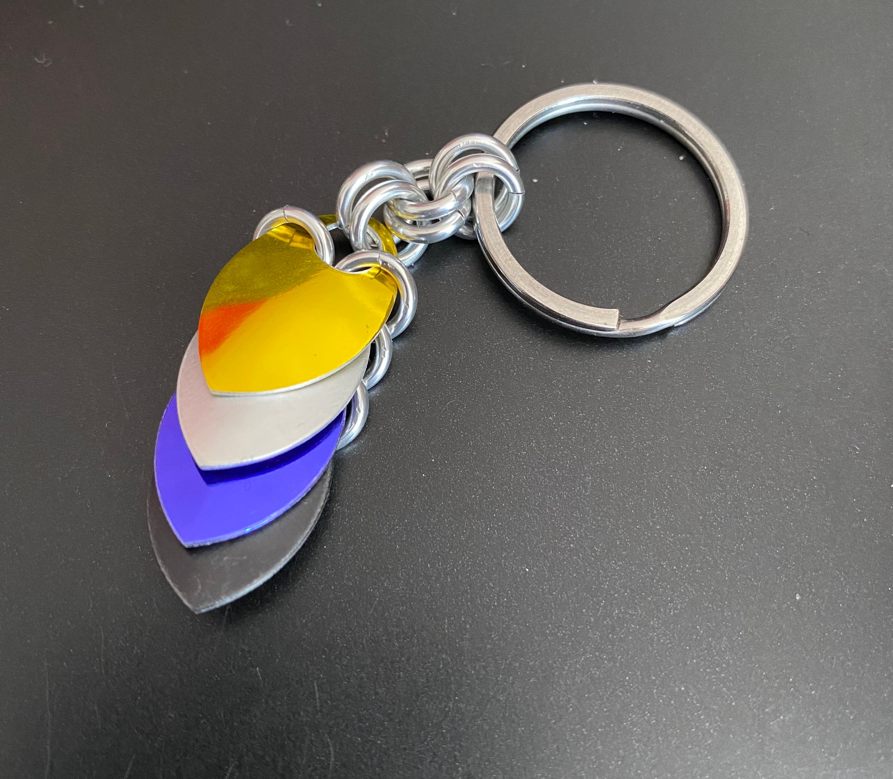 Nonbinary Pride Keychain Non Binary Chainmaille Keyring - Etsy Ireland