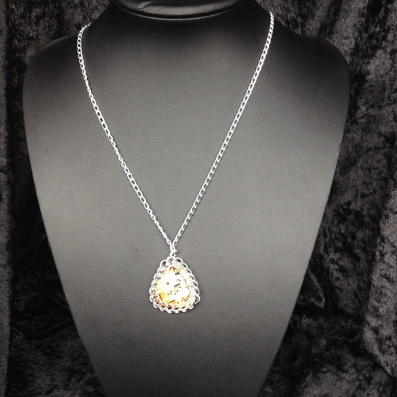 Plectrum Pendant Guitar Pick Pendant Chainmaille Wrapped - Etsy