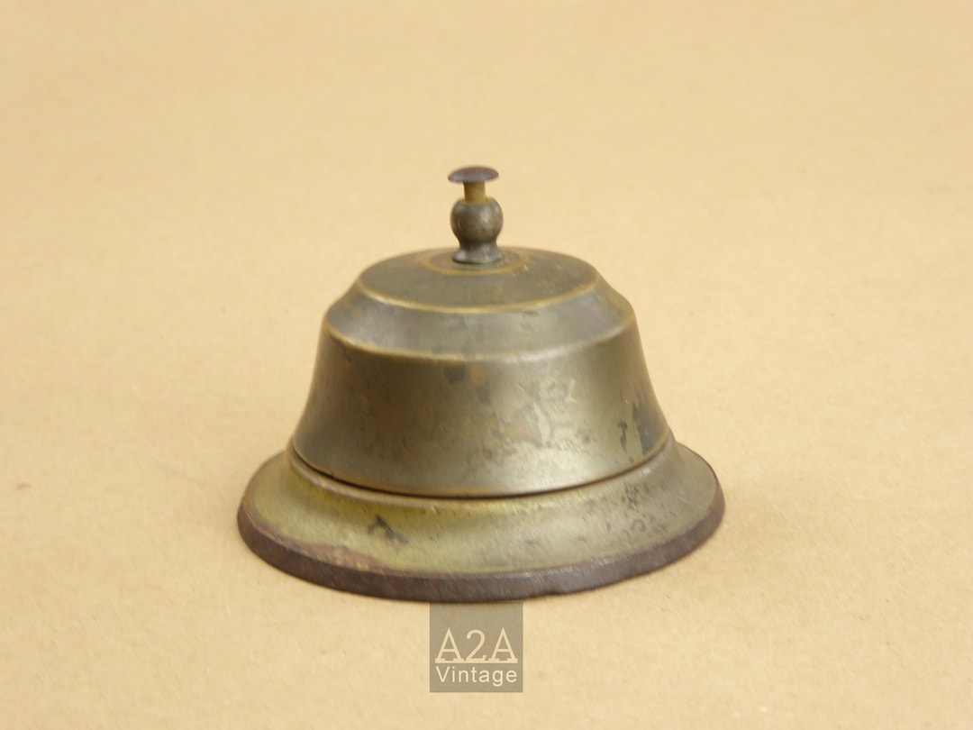 Vintage Bronze Service Bell - Front Desk Bell - Ring Bell for Help ...