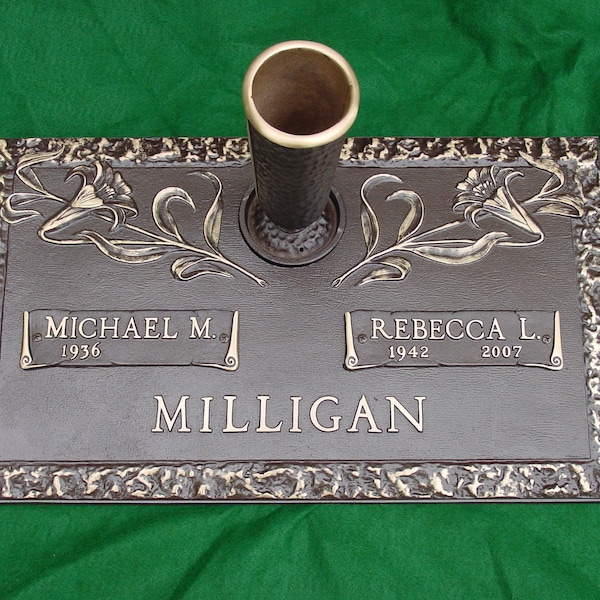 Bronze Grave Marker With Vase - Etsy