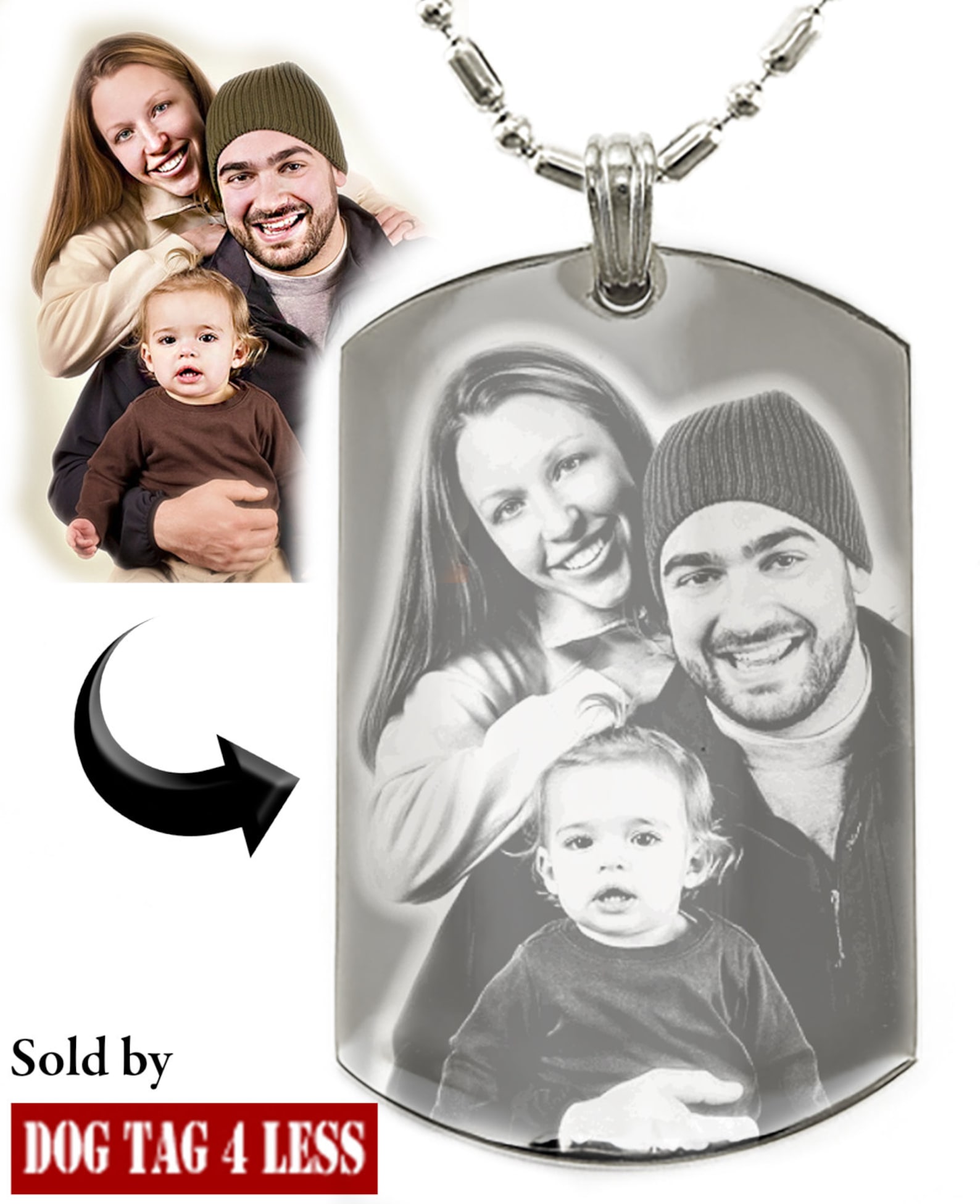 Personalized Photo Dog Tag Custom Engraved Your Picture Text | Etsy