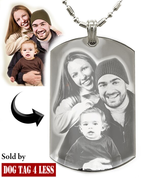 Personalized Photo Dog Tag Custom Engraved Your Picture Text | Etsy