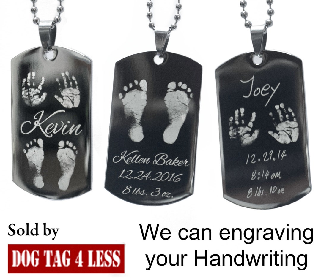 Personalized Baby Footprints Stainless Steel Dog Tag: Keepsake Gift - Etsy