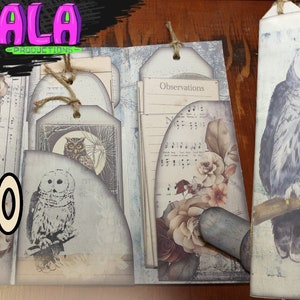 DIGITAL Junk Journal Folio - Barred Owl - Owl Nature Pocket Folio for ...