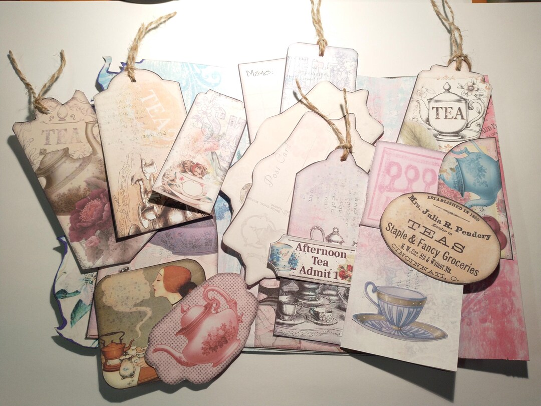 DIGITAL Junk Journal Folio - Teapot- Vintage Teapots Tea Pocket Folio ...