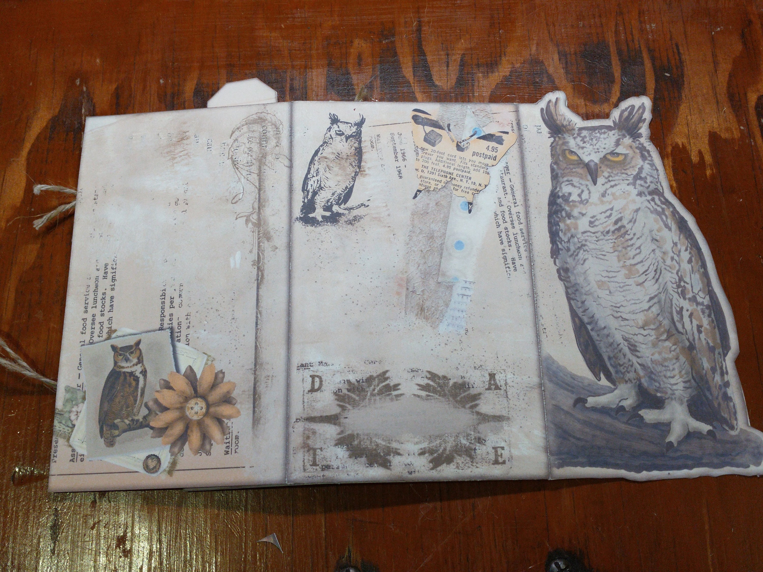 DIGITAL Junk Journal Folio Great Horned Owl Owl Nature Pocket Folio for ...