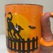Hallmark Mug Black Cat on Fence W/bats Halloween Spooky Coffee Cup ...