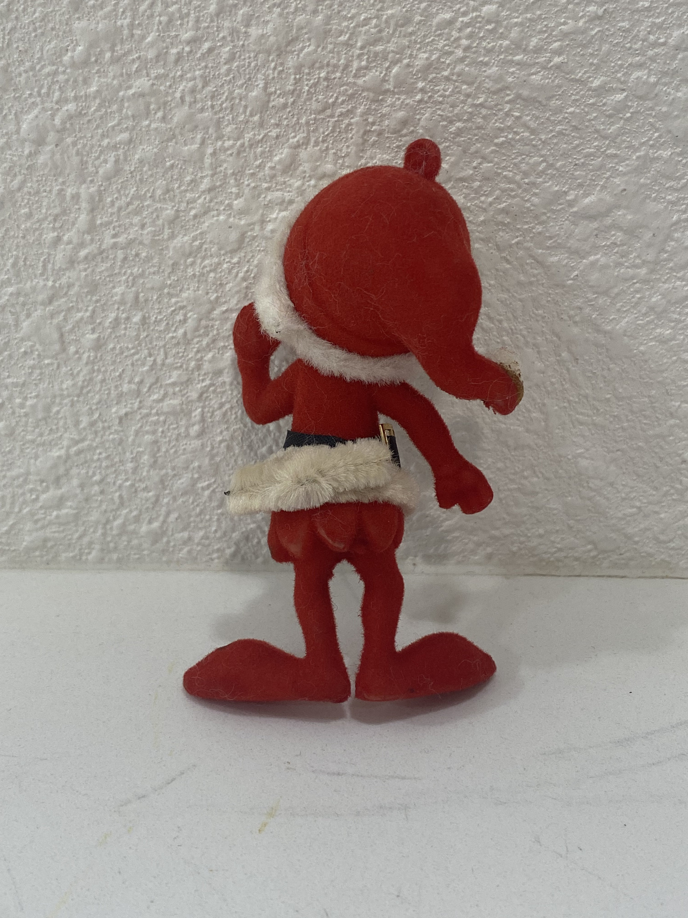 Vintage Flocked Santa - Etsy