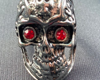 Skull Ring Gem Eyes - Etsy