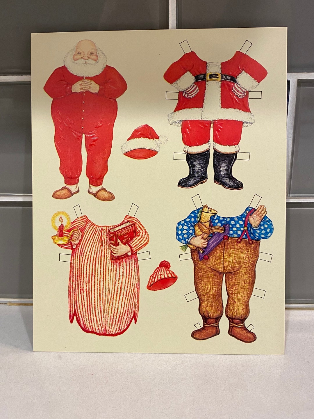 Vintage Santa Claus Paper Doll Postcard Vintage Merrimack Publ Corp ...