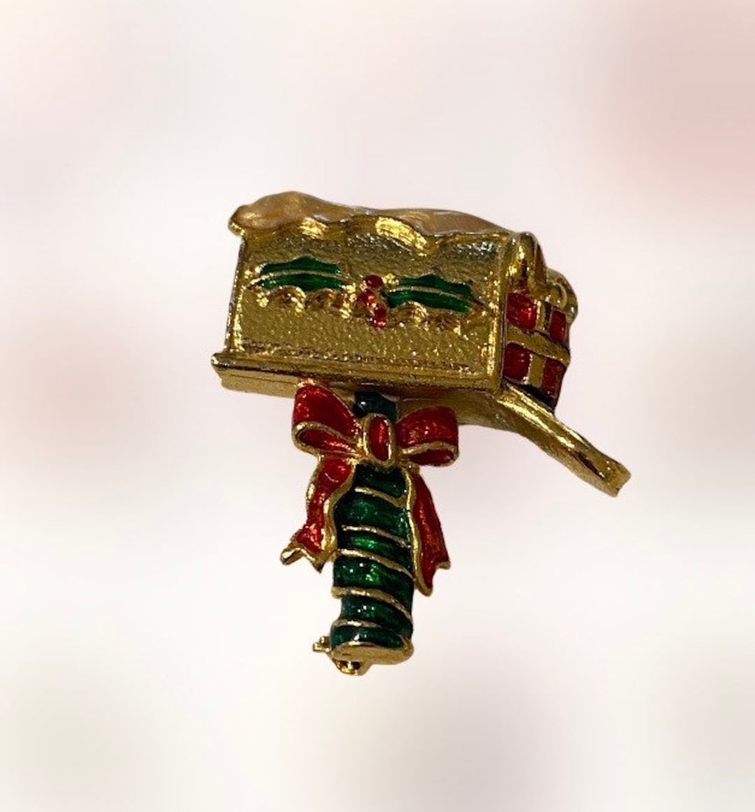 Vintage Christmas Mailbox Pin - Etsy