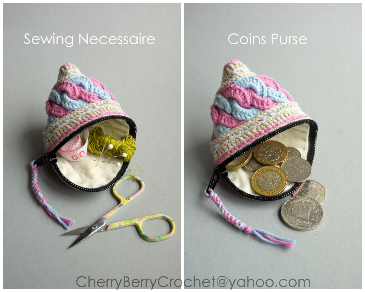 Coins Purse or Sewing Necessaire 2 Crochet Pattern - Etsy