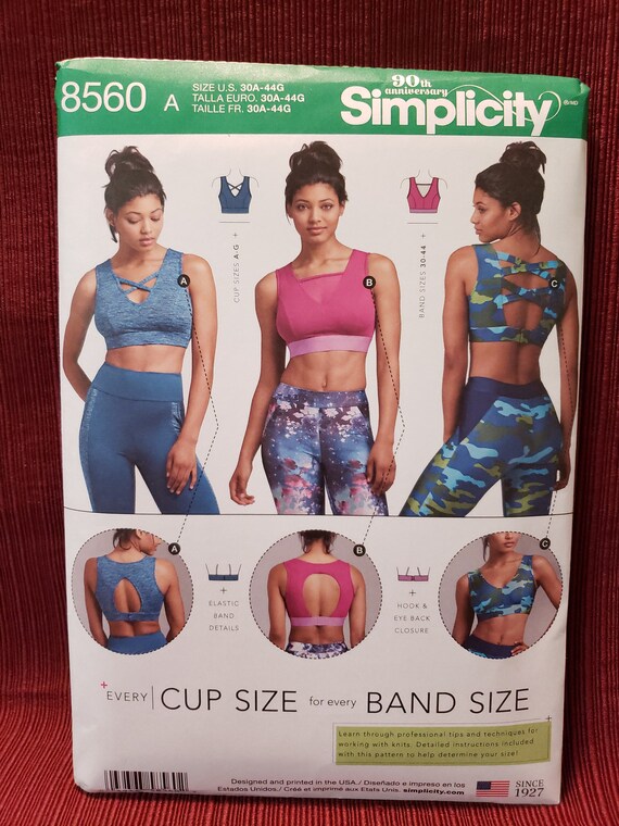 Misses Knit Sports Bra Sewing Pattern Simplicity 8560 Size 30 - Etsy