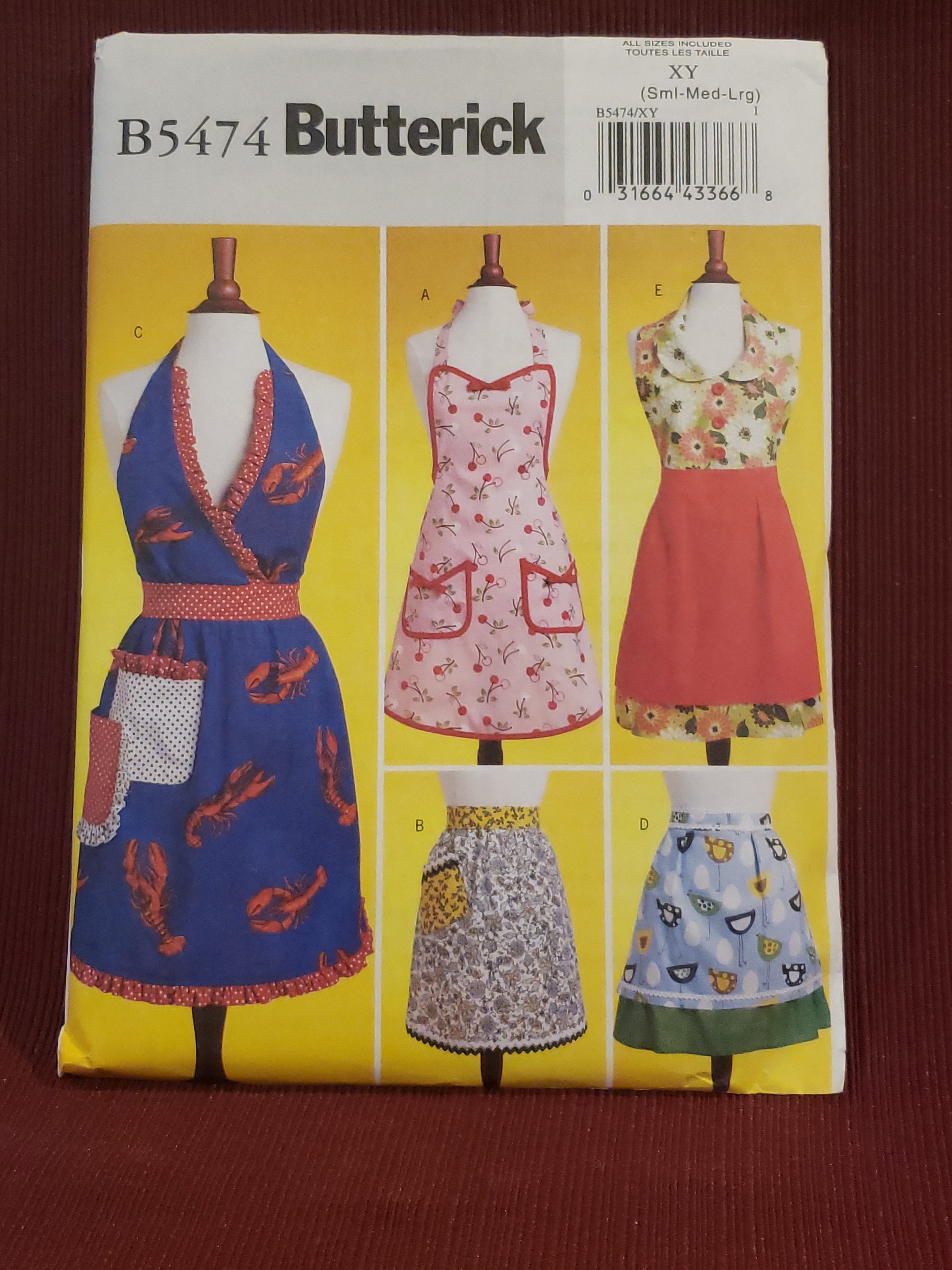 New Sewing Pattern for Full and Half Aprons Butterick B5474 - Etsy