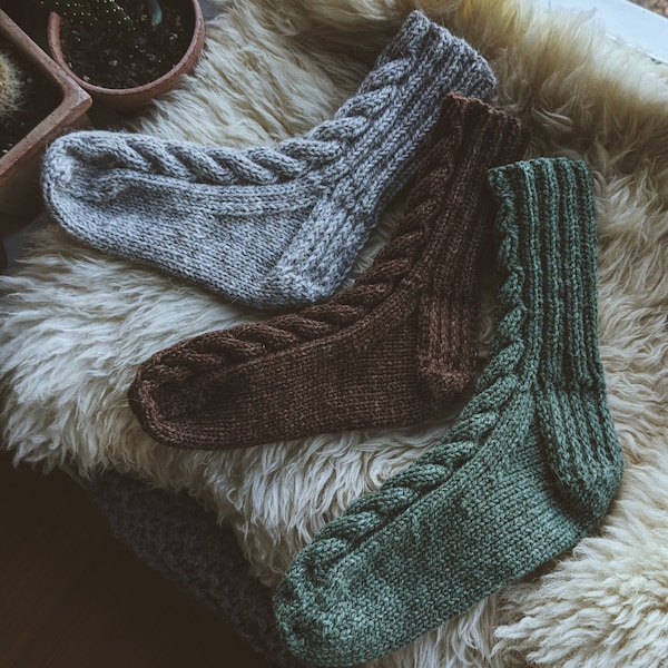 Cable Knit Socks - Etsy