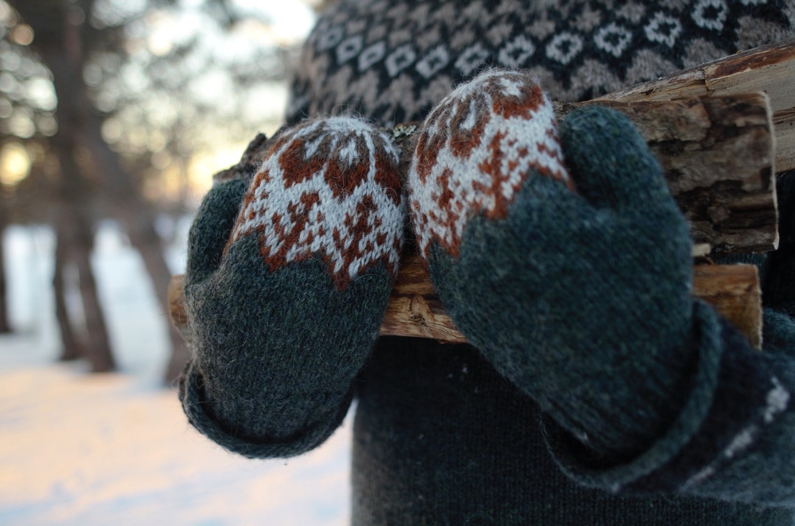 PDF PATTERN Woodland Lopi Mitts / Lett-lopi / S / M / L - Etsy