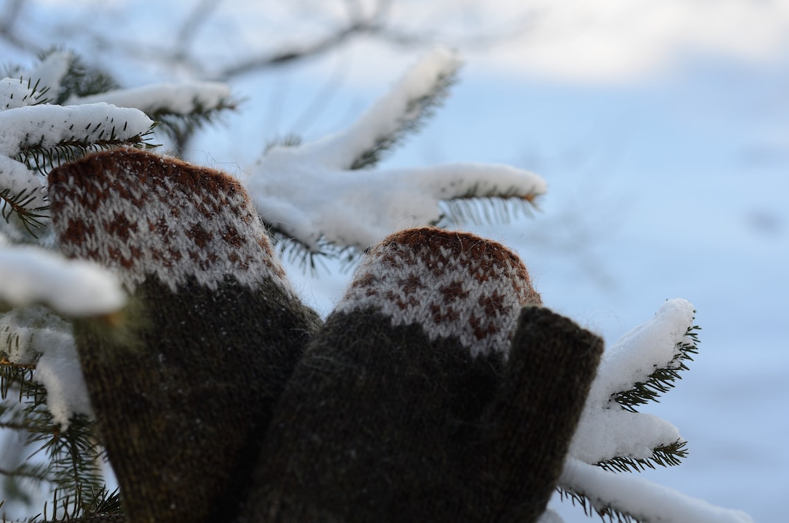 PDF PATTERN Wood Folk Fingerless Mittens S / L Sizes - Etsy