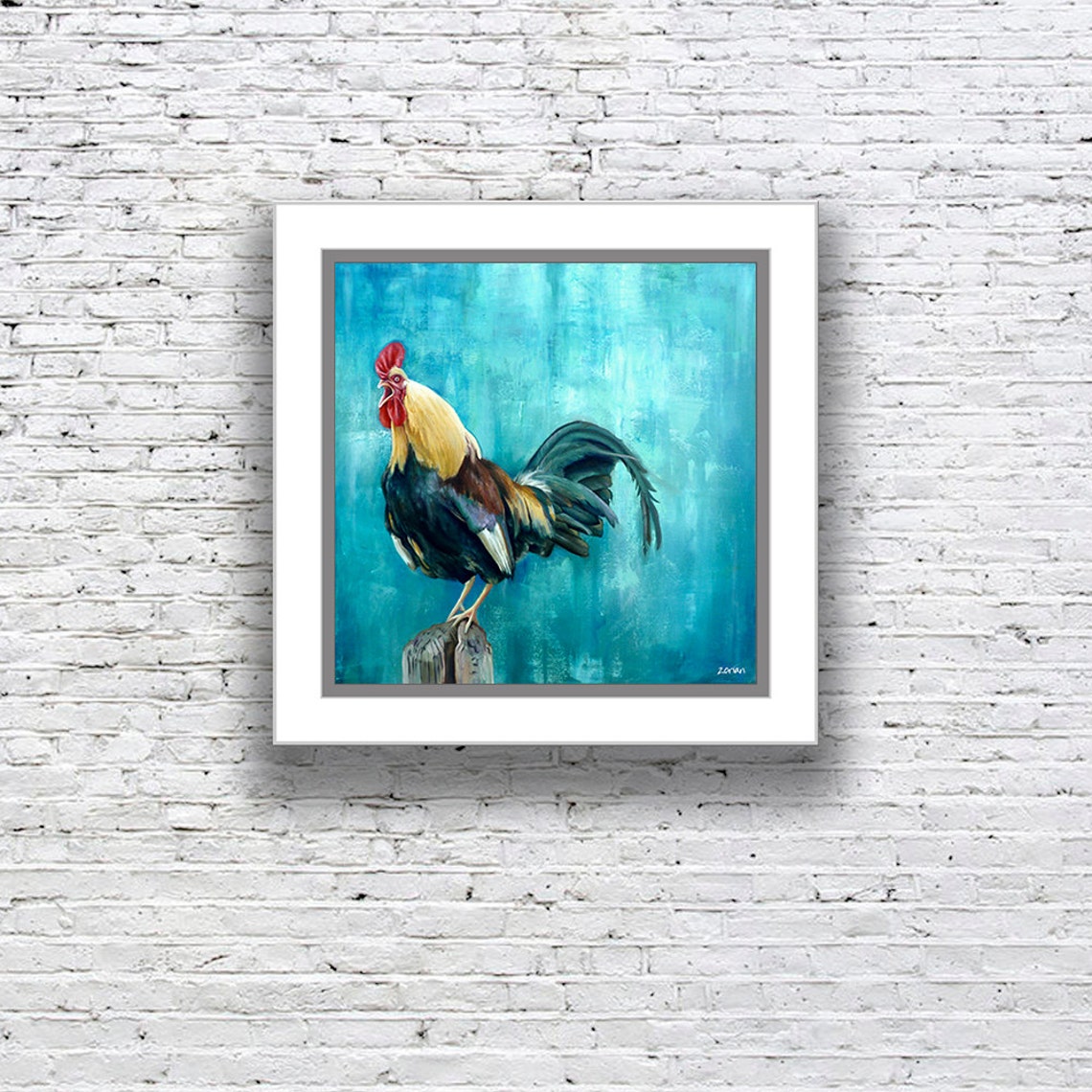Countryside, Animals, Farming, Birds, Artwork, Print 'ROOSTER' - Etsy