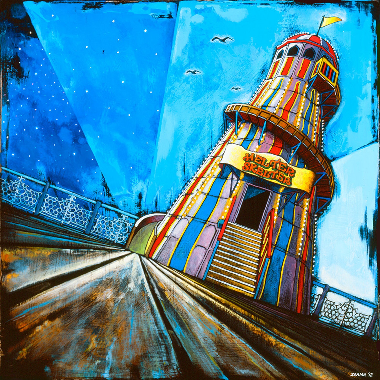 Funfair Artwork Brighton Pier Print 'helter - Etsy