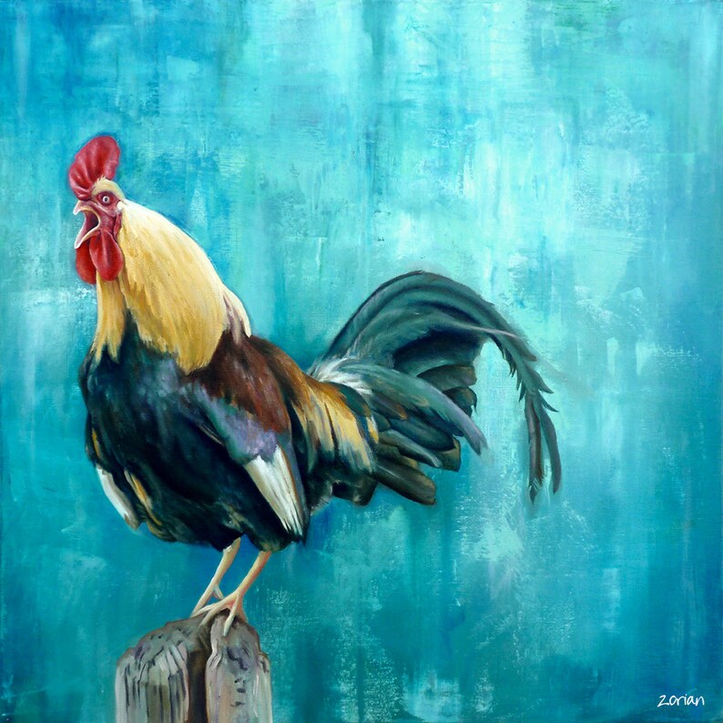 Countryside, Animals, Farming, Birds, Artwork, Print 'ROOSTER' - Etsy