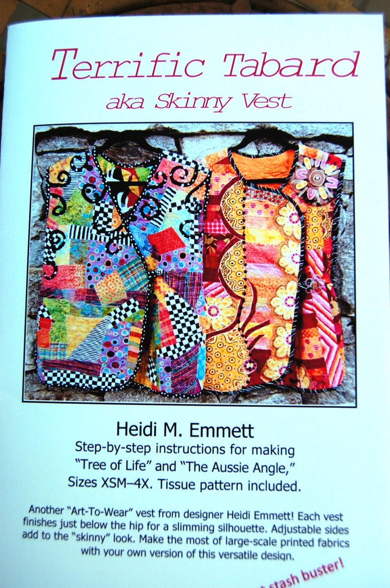 Terrific Tabard, Aka "skinny Vest" Sewing Pattern - Etsy