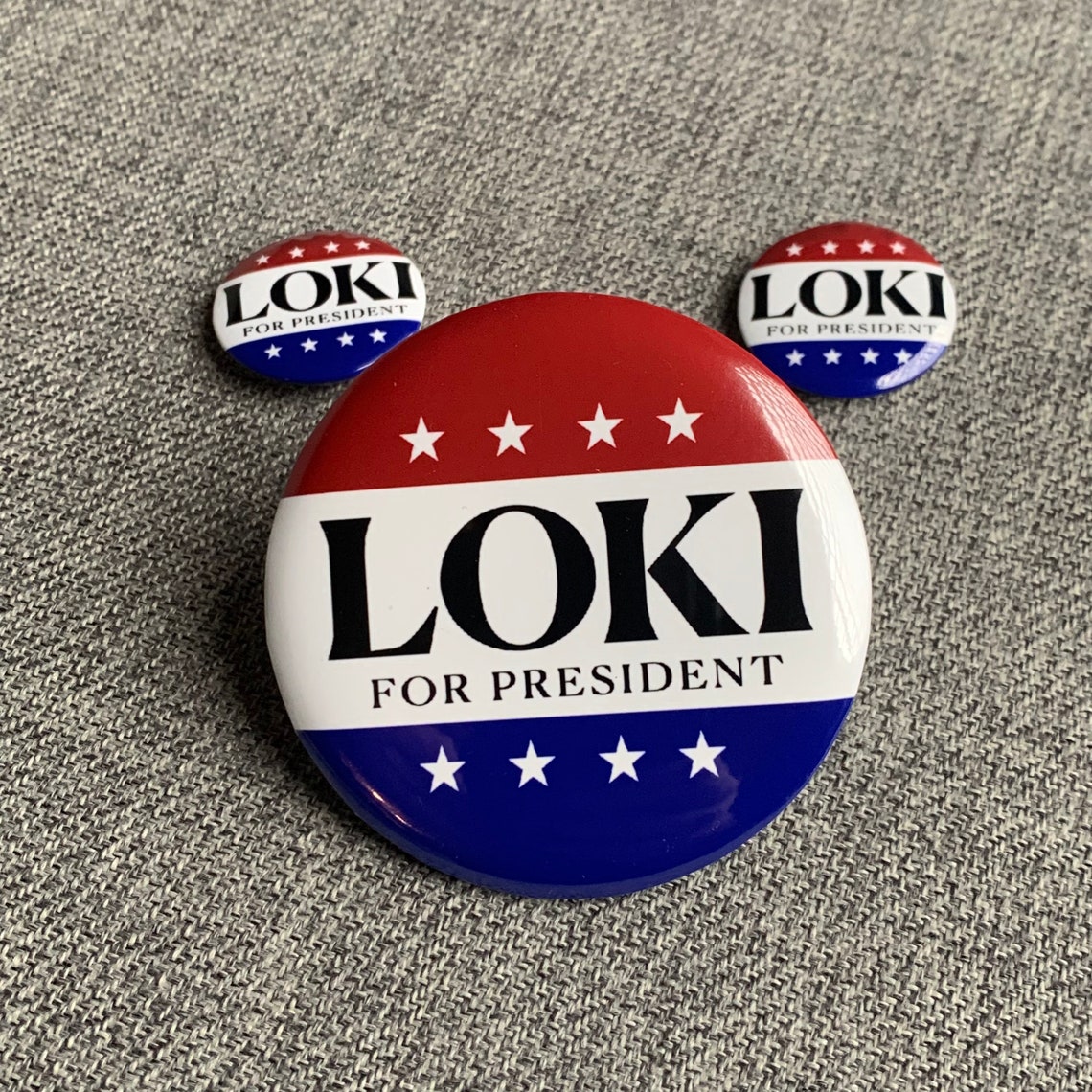 3” & 1.25” Loki for President Button Pin - TVA Variant Time Keepers (x2 ...