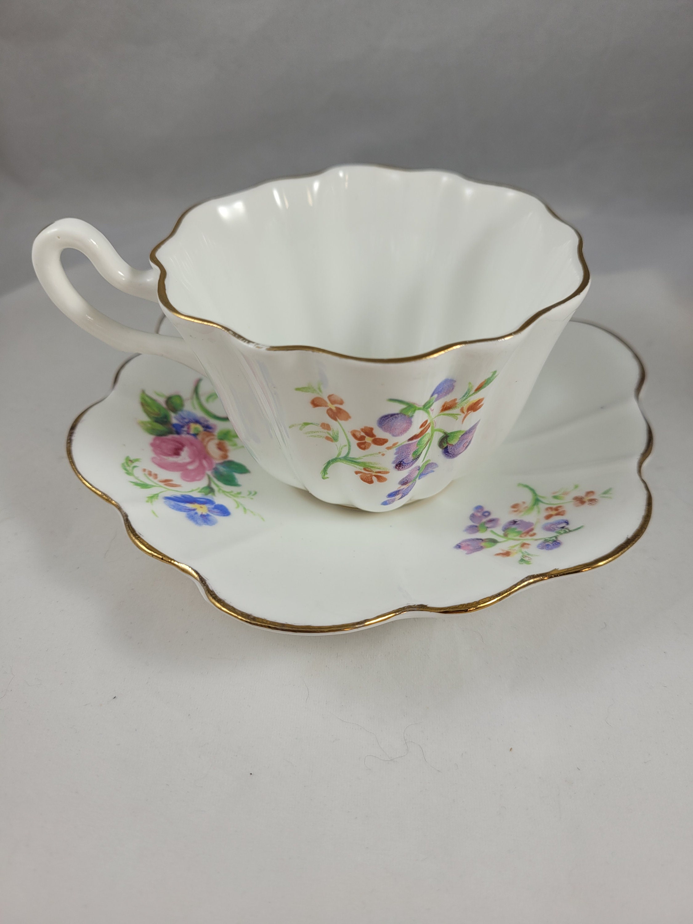 Royal Stuart Floral Bone China Tea Cup and Saucer - Spencer Stevenson ...